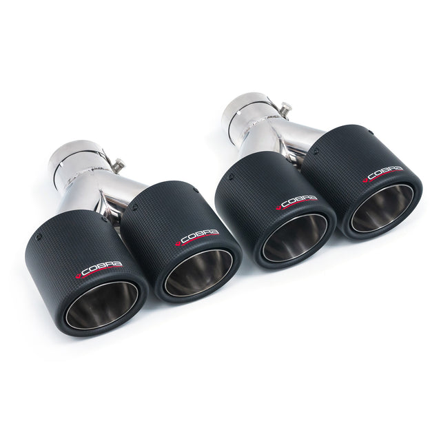 Cobra Sport - Pair of 4" Twin Inward Rolled Carbon Fibre Tips